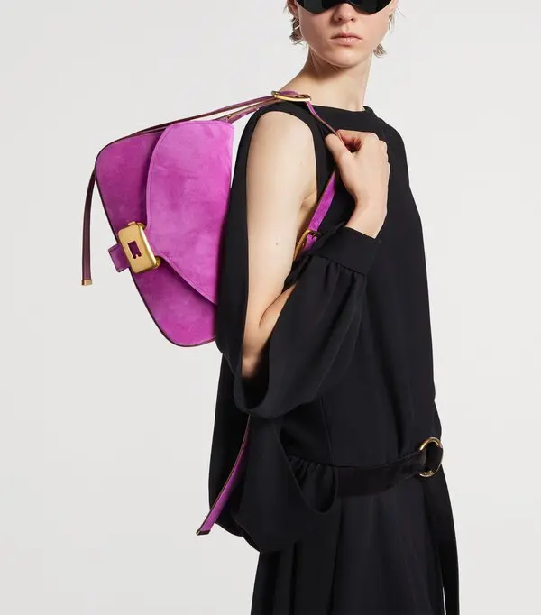 Balenciaga Suede Clicca Shoulder Bag