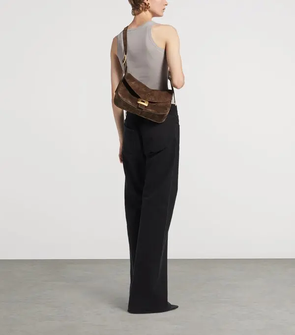 Balenciaga Suede Clicca Shoulder Bag