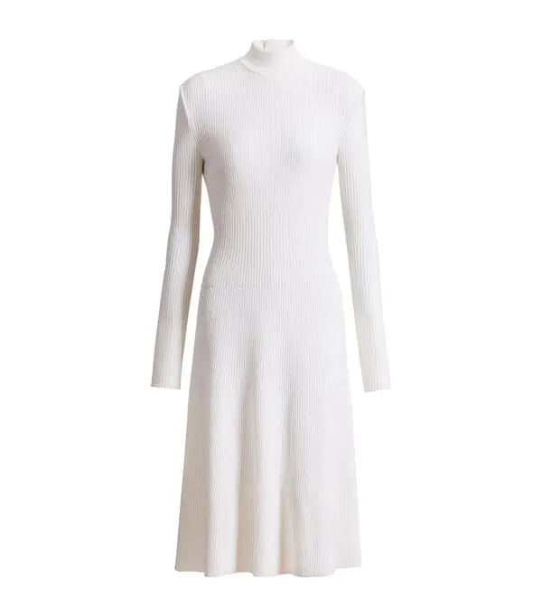 Balmain Rib-knit High Neck Maxi Dress