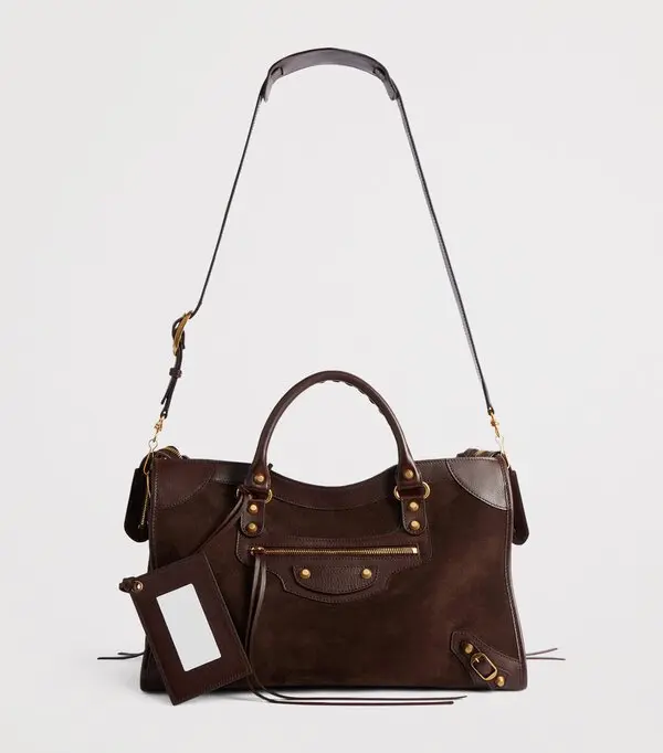 Balenciaga Medium Suede Le City Top-handle Bag - Brown