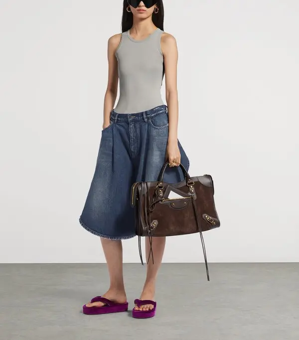 Balenciaga Medium Suede Le City Top-handle Bag - Brown