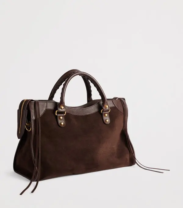 Balenciaga Medium Suede Le City Top-handle Bag - Brown