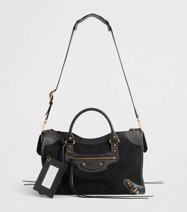 Balenciaga Medium Suede Le City Top-handle Bag - Black