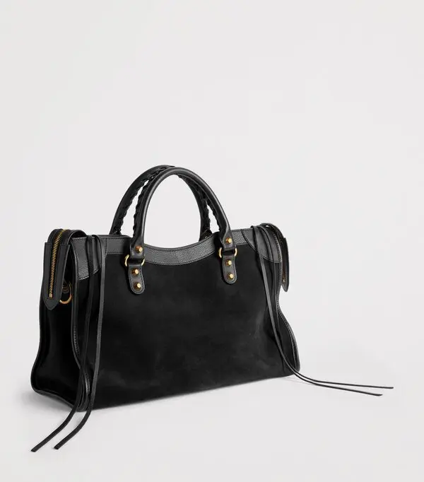 Balenciaga Medium Suede Le City Top-handle Bag - Black