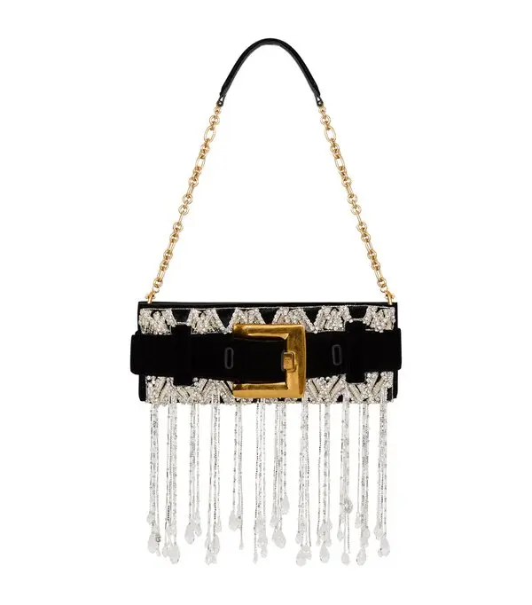 Balmain Embellished Anthem Clutch Bag