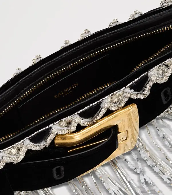 Balmain Embellished Anthem Clutch Bag