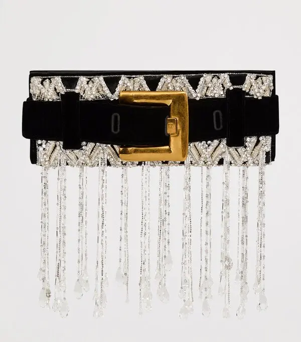 Balmain Embellished Anthem Clutch Bag