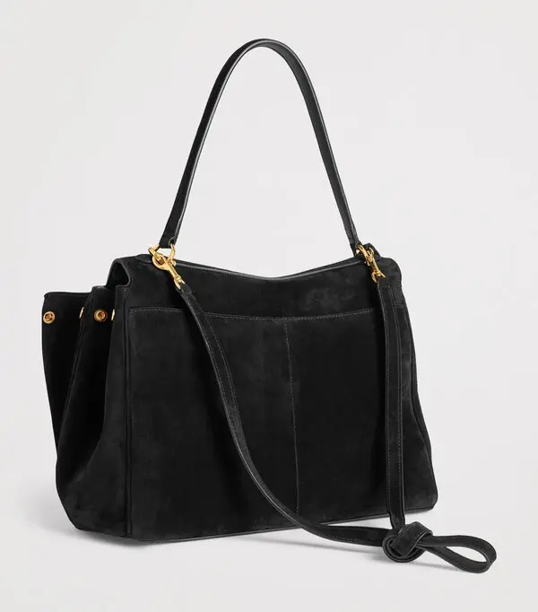 Balenciaga Medium Suede Rodeo Shoulder Bag - Black