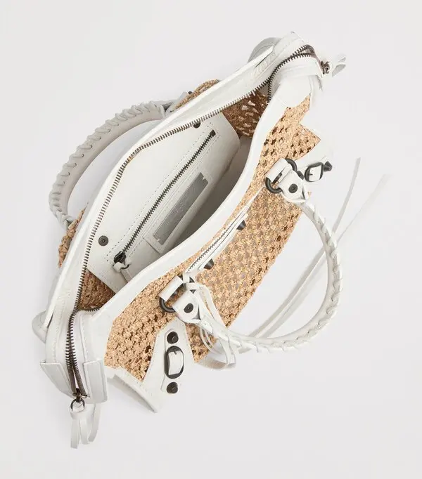 Balenciaga Raffia-lambskin Le City Top-handle Bag - Yellow