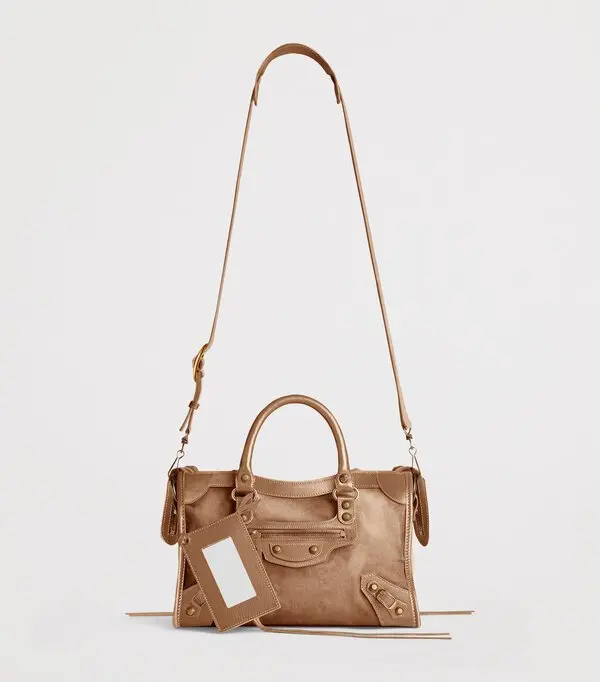 Balenciaga Small Lambskin Le City Top Handle Bag - Brown