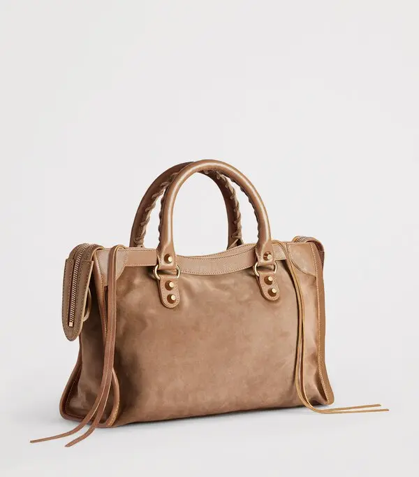 Balenciaga Small Lambskin Le City Top Handle Bag - Brown