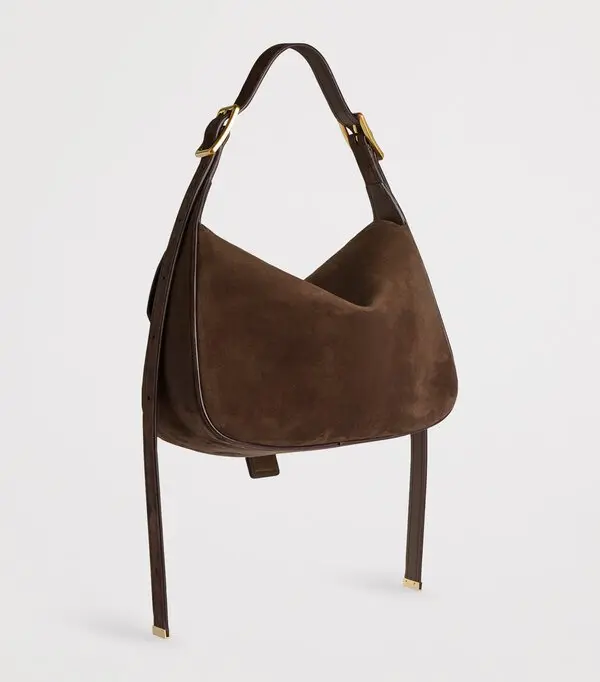 Balenciaga Suede Clicca Shoulder Bag - Brown