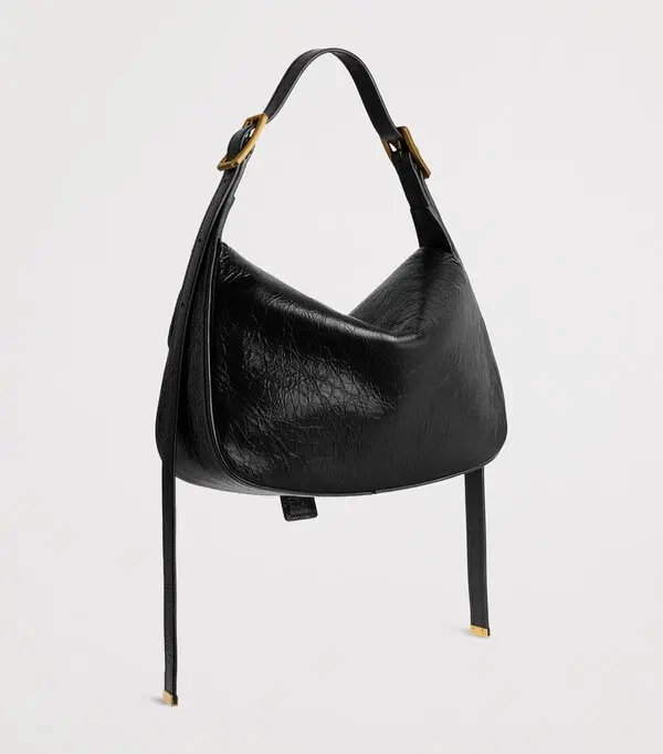 Balenciaga Clicca Lambskin Shoulder Bag - Black