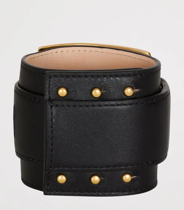 Balmain Leather Anthem Buckled Bracelet