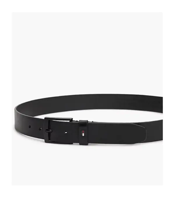 Tommy Hilfiger Enamel Flag Square Buckle Leather Belt