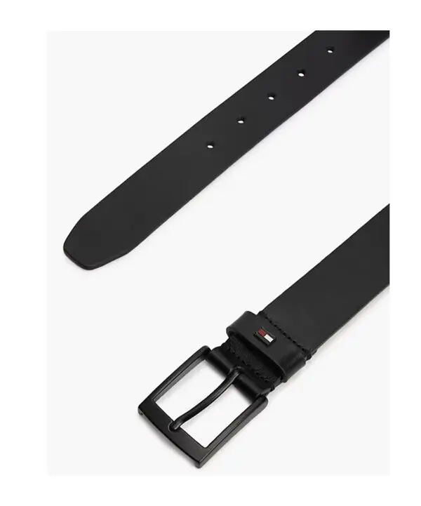 Tommy Hilfiger Enamel Flag Square Buckle Leather Belt