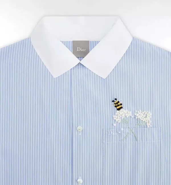 Dior Short-sleeved Shirt With Flower Bee Embroidery