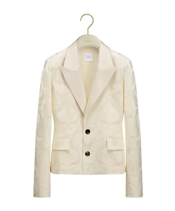 Dior Cropped Bar Jacket With Cd Horn Buttons - No