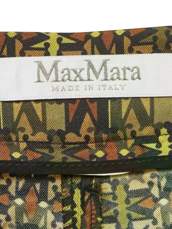 Max Mara Printed Silk Cropped Palazzo Pants