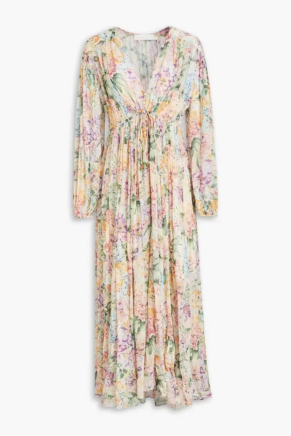 Zimmermann Beadembellished Floralprint Georgette Maxi Dress