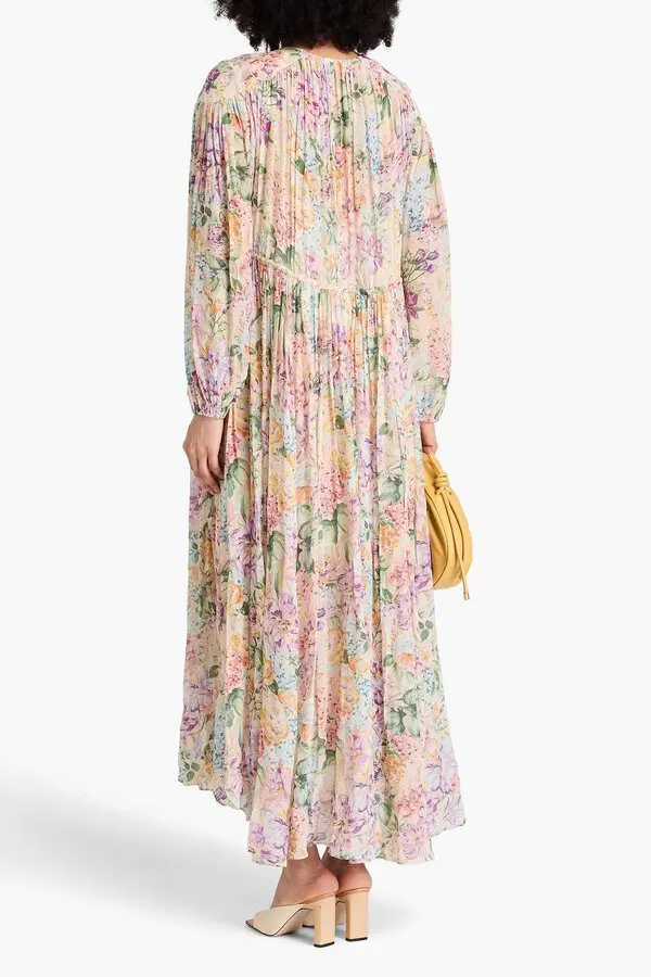 Zimmermann Beadembellished Floralprint Georgette Maxi Dress