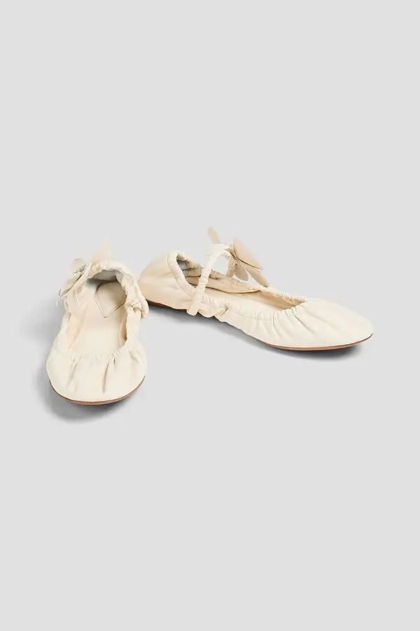 Zimmermann Floralappliquéd Leather Mary Jane Flats