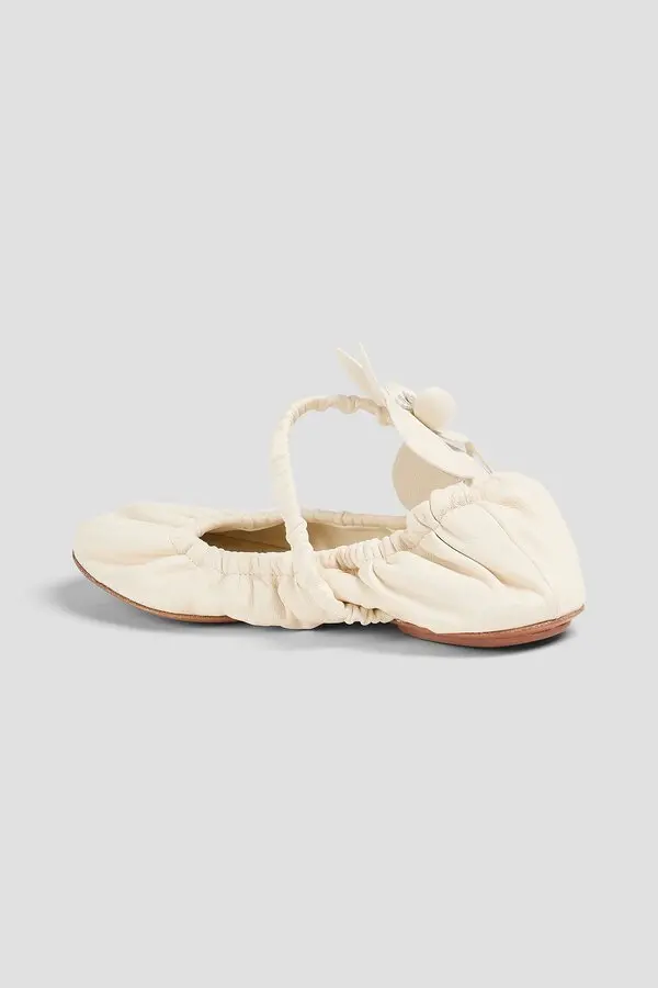 Zimmermann Floralappliquéd Leather Mary Jane Flats