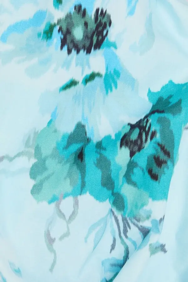 Zimmermann Cropped Coldshoulder Printed Cottonpoplin Top