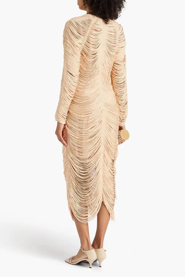 Zimmermann Ruched Cutout Crepe Midi Dress