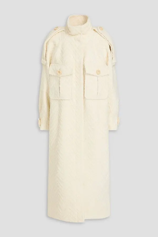 Zimmermann Bouclétweed Coat - Cream