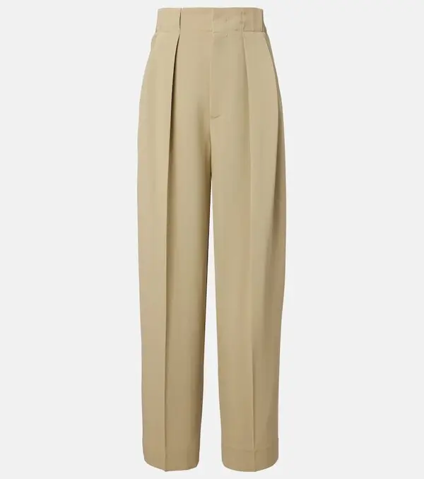 Victoria Beckham Pleated Tapered Trousers - Beige