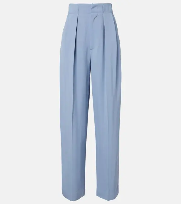 Victoria Beckham Pleated Tapered Pants Antartic Grey - Blue