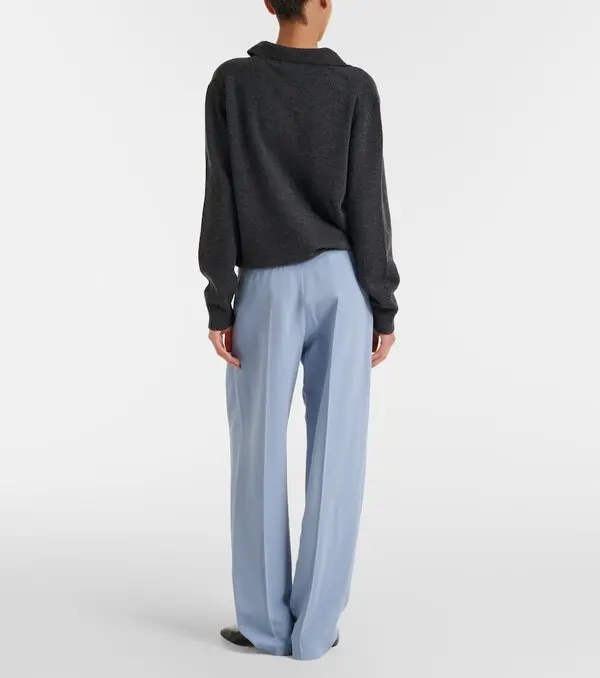 Victoria Beckham Pleated Tapered Pants - Blue