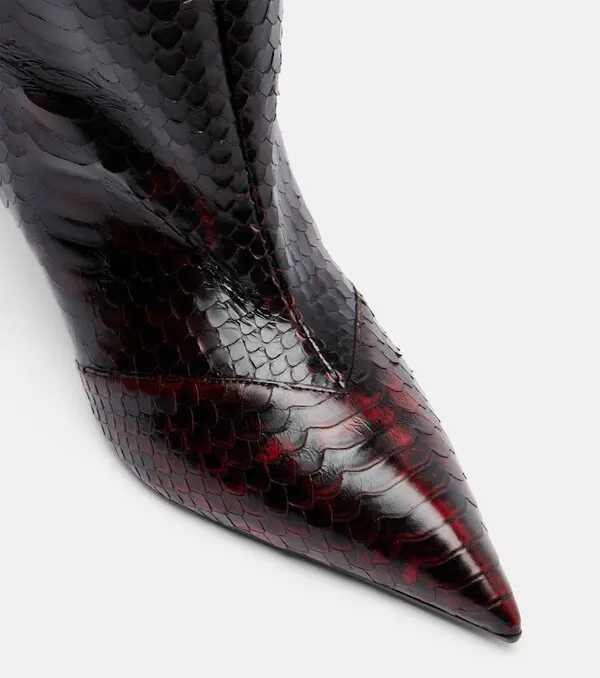 Attico Lea Snake-effect Leather Knee-high Boots - Black