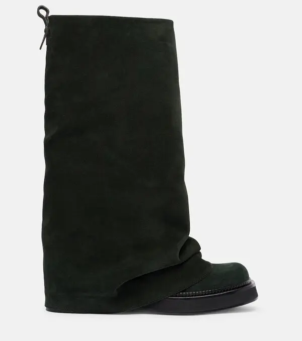 Attico Robin Leather Combat Boots - Black