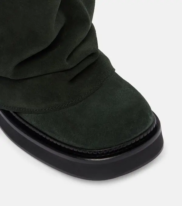 Attico Robin Leather Combat Boots - Black