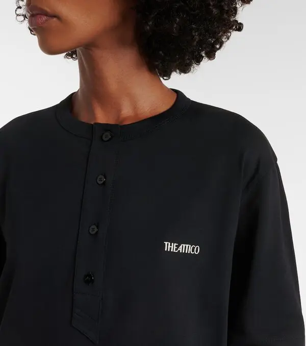 Attico Layered Cotton Jersey T-shirt - Black