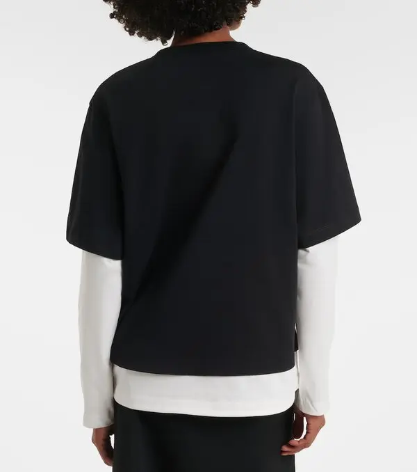 Attico Layered Cotton Jersey T-shirt - Black