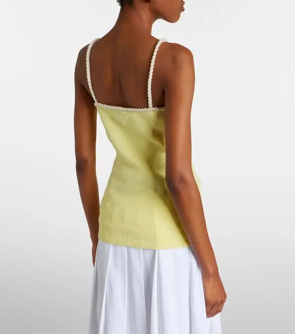 Prada Embellished Cotton-blend Bouclé Top