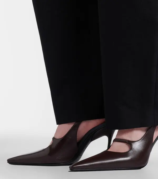 Alaïa Drop Leather Slingback Pumps - Brown