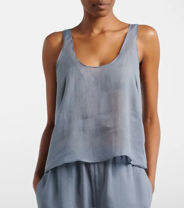 LESET Niko Ramie Top - Blue