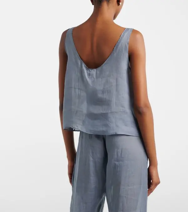 LESET Niko Ramie Top - Blue