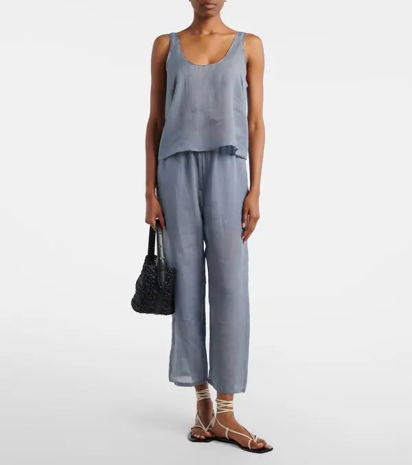 LESET Niko Ramie Top - Blue