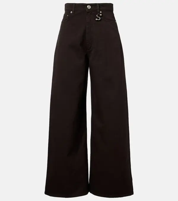 Sportmax Siamese Wide-leg Jeans In Chocolate - Brown