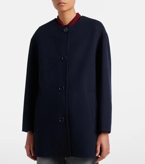 Max Mara Scarf-detail Virgin Wool Coat