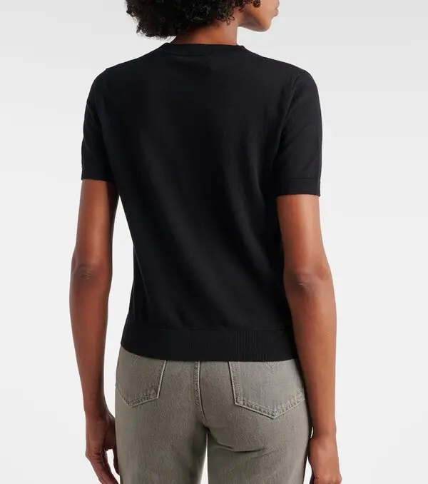 Max Mara Cotton, Silk, And Cashmere Knitted Top - Black