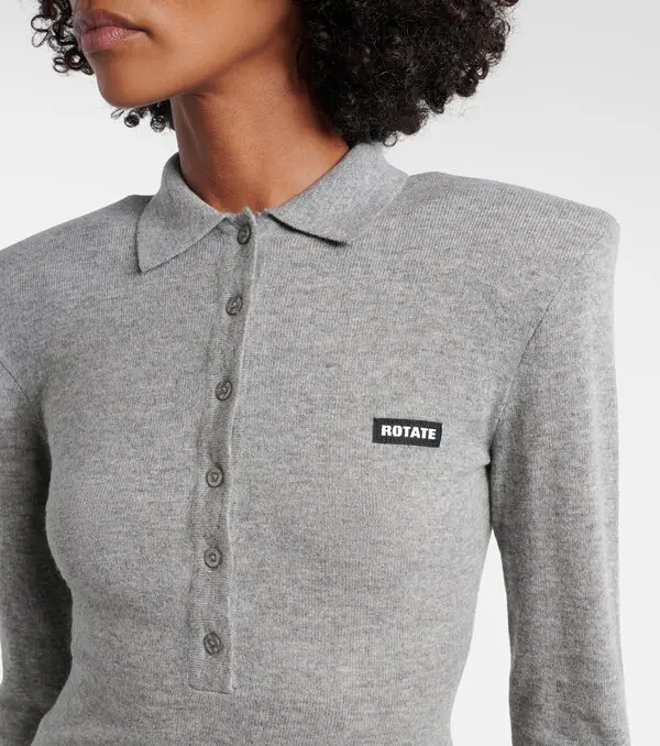ROTATE BY BIRGER CHRISTENSEN Wool And Cashmere Polo Sweater