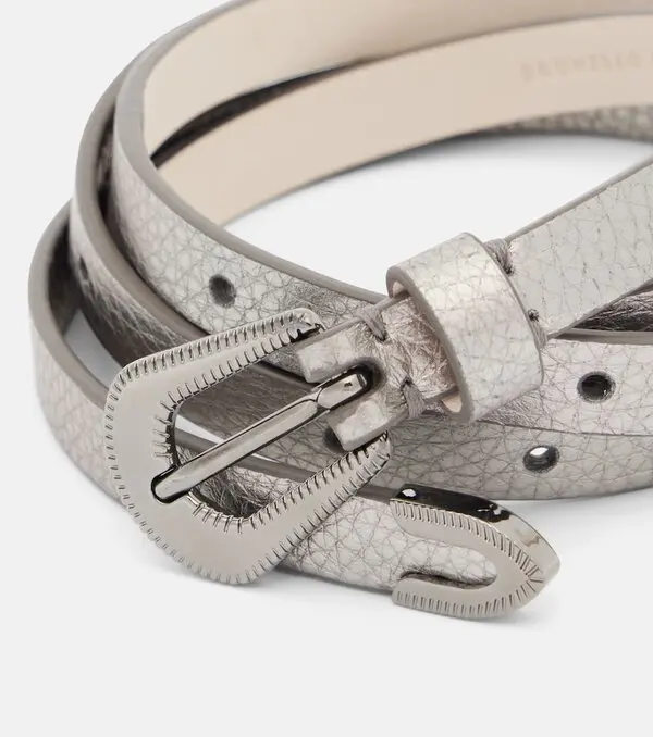 Brunello Cucinelli Metallic Leather Belt