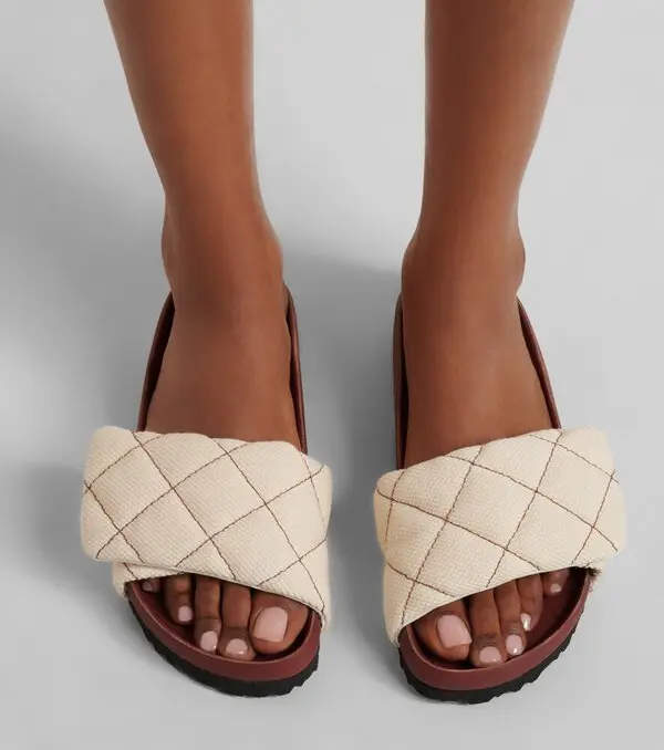 BIRKENSTOCK Sylt Quilted Canvas Slides