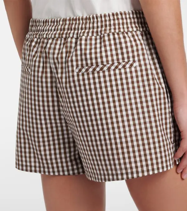 Valentino Garavani Gingham Cotton Poplin Shorts - Brown
